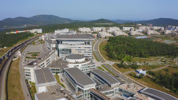 View From a Drone on the Campus of the Far Eastern Federal University ...