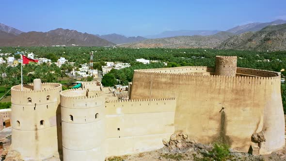 Aerial view of Al Rustaq Castle, Oman, Stock Footage | VideoHive