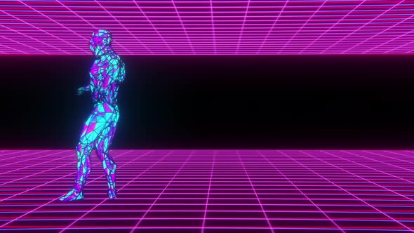 Dancing Retro Neon Model Loop, Motion Graphics | VideoHive