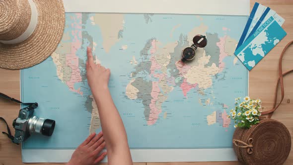 Creating Route On World Map, Stock Footage | VideoHive