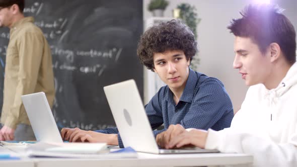 Dialogue Of Classmates At IT Lesson, Stock Footage | VideoHive