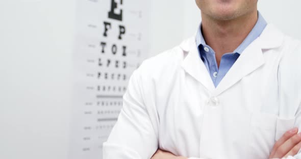 Optometrist standing in ophthalmology clinic, Stock Footage | VideoHive