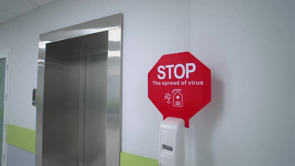 Stop sign clean your hands in hospital, Stock Footage | VideoHive