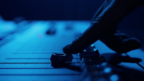 Closeup of the Finger of a Man's Hand That Moves the Sticks of the ...