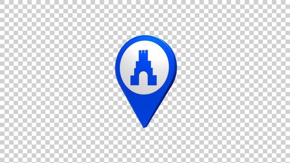 Hindu Temple Map Pin Location Icon, Motion Graphics | VideoHive
