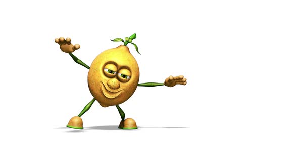 Comic Lemon Looped Dance on White Background by CINEMULTIC | VideoHive