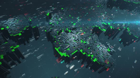 Digital 3D World Map UHD 4K , Motion Graphics | VideoHive