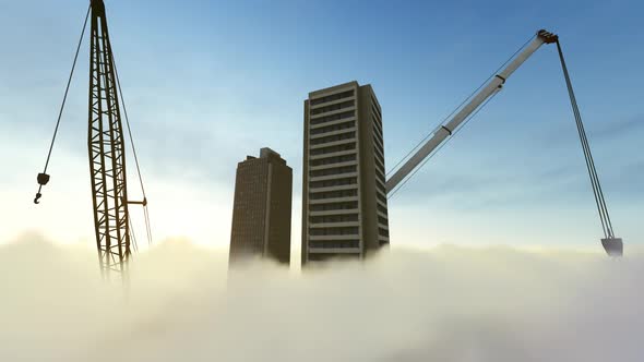 Building Construction On Clouds, Motion Graphics | VideoHive