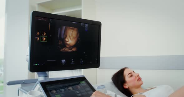 Ultrasound Diagnosis of Fetal Development in a Modern Clinic, Stock Footage
