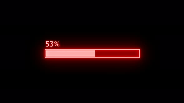 Red Neon Light Loading Bar Animation, Motion Graphics | VideoHive