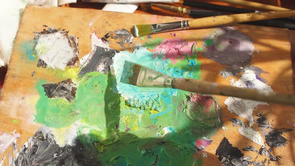 Artist Diluting Paint Close Up Cropped Video, Stock Footage | VideoHive
