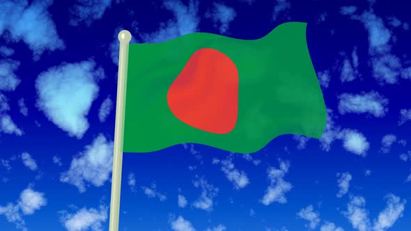 Bangladesh Flying National Flag In The Sky, Motion Graphics | VideoHive