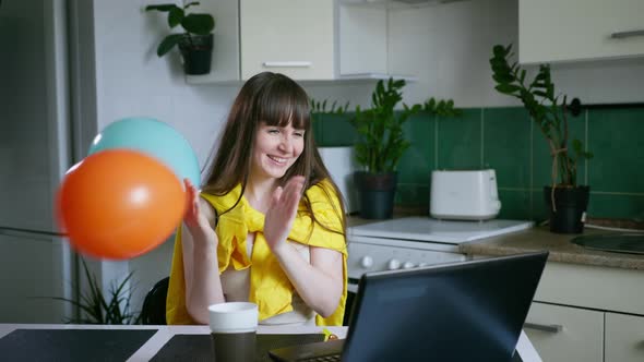 Congratulations Hands Clap, Charming Attractive Young Woman with ...