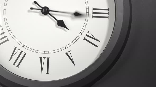 Latin Clock Face In Time Lapse On Dark Grey Wall , Stock Footage ...