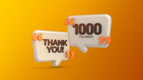 1000 Followers Social Media Animation, Motion Graphics | VideoHive