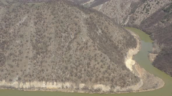 Tilting on river Timok meander 4K drone footage, Stock Footage | VideoHive