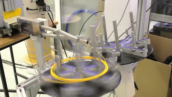 Automatic fiber optic cable cutting machine, Stock Footage | VideoHive