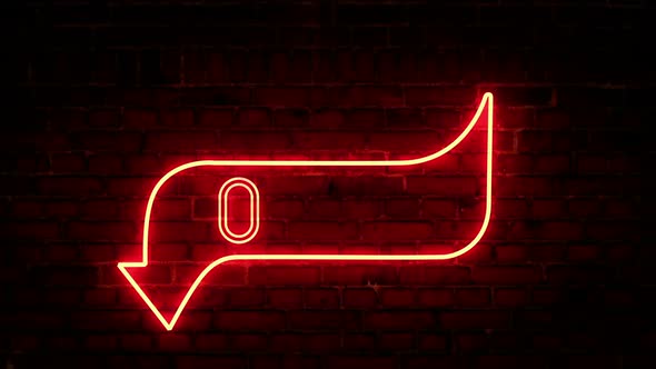 Glowing Neon Red Open Sign Arrow, Motion Graphics | VideoHive