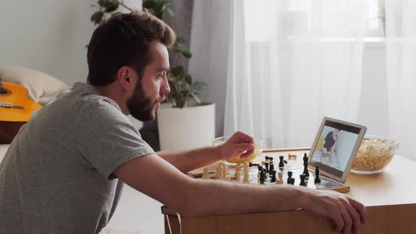 Playing Chess And Eating Snacks, Stock Footage | VideoHive