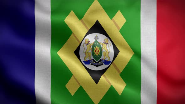 Johannesburg South Africa Flag Loop Background 4K, Motion Graphics