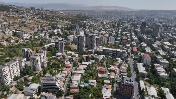 Aerial view of Saburtalo district in Tbilisi, Georgia 2022 august ...