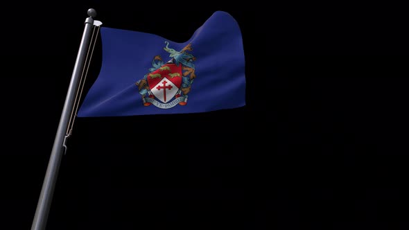 Flag Of Bulawayo City (Zimbabwe) With Alpha Channel 4K, Motion Graphics