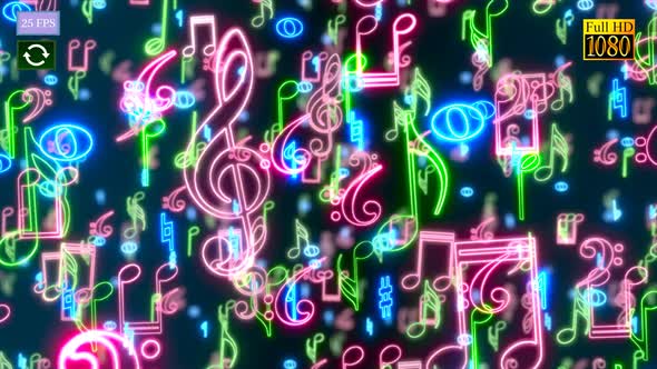 Music Notes Vj A3 HD, Motion Graphics | VideoHive