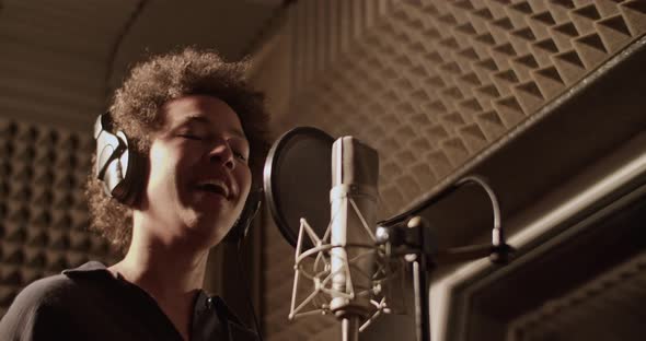 Black Woman Rapping in Recording Studio, Stock Footage | VideoHive