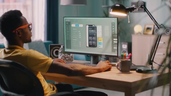 Black Developer Working From Home, Stock Footage | VideoHive