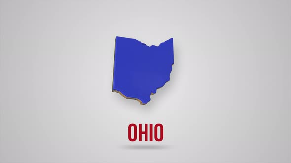 Line Animated Map Showing the State of Ohio of the United State of ...