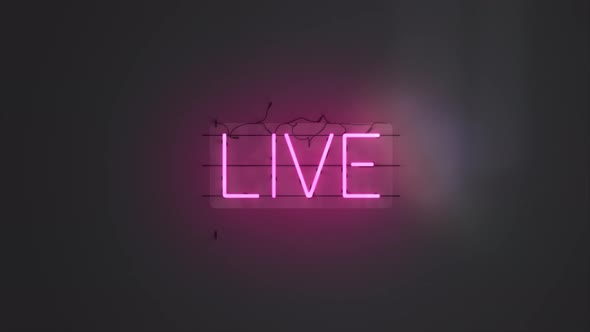 Neon Sign Text Background Word Live, Motion Graphics | VideoHive