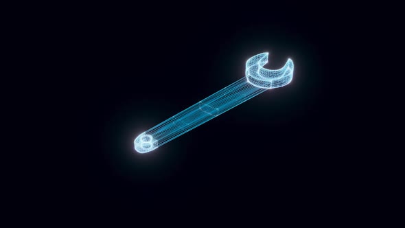 Open Ended Wrench Hologram Rotating Hd, Motion Graphics | VideoHive