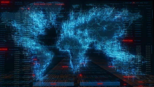 Cyber World Map, Motion Graphics | VideoHive