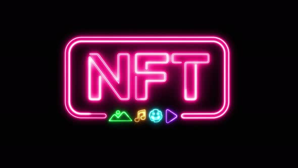 NFT non fungible token Neon Sign, Motion Graphics | VideoHive