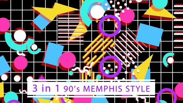 90's Memphis Style (Black), Motion Graphics | VideoHive