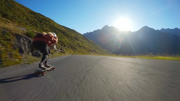 Cinematic downhill longboard session, Stock Footage | VideoHive