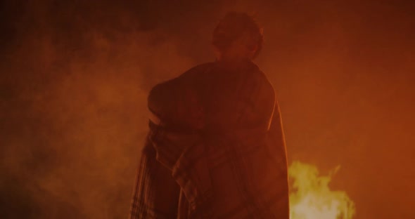 Boy and Girl Trapped in Fire Crying for Help, Stock Footage | VideoHive