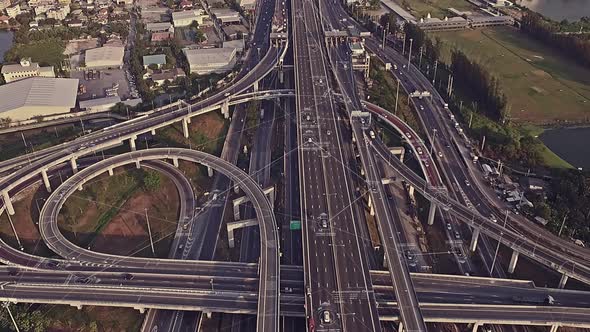 Futuristic Autonomous Driverless Cars on the Elevated Expressway 02 ...