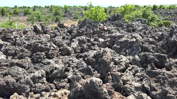 Spongy Porous Broken Basalt Plain, Stock Footage | VideoHive