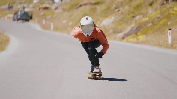 Cinematic downhill longboard session, Stock Footage | VideoHive