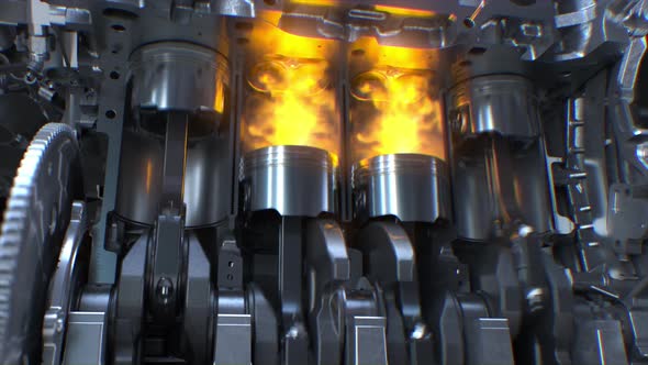 Piston ignition time of car engine , Motion Graphics | VideoHive