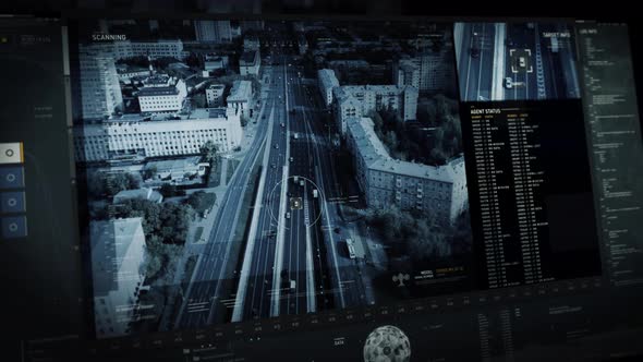 Modern Police Monitoring System Interface With High Tech Drone Control ...