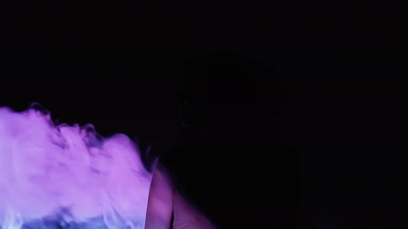 Female Mystery Introvert Personality Purple Mist, Stock Footage | VideoHive