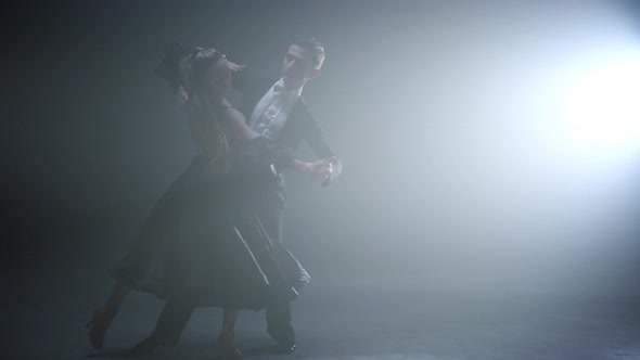 Elegant Ballroom Couple Dancing on Stage, Stock Footage | VideoHive