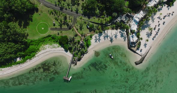 Aerial View of Beautiful Green Mauritius Island with Turquoise Water ...