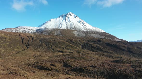 Aerial View of Mount Errigal, the Highest Mountain in Donegal - Ireland ...