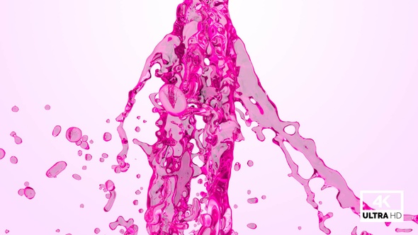 Pink Water Splash And Pouring, Motion Graphics | VideoHive