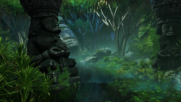 Ancient Statues In The Jungle, Motion Graphics | VideoHive