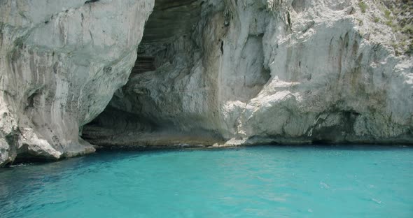 Beautiful view of the White Grotto in Capri, in Italy, during a sunny ...