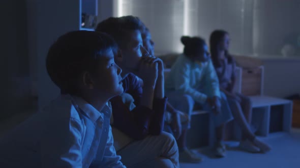 Schoolchildren Watching Movie in Class, Stock Footage | VideoHive